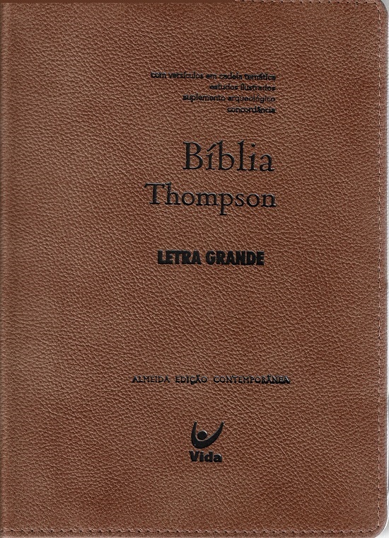 Bíblia Thompson L. Grande Marrom Couro Legitimo - Livraria Shalom