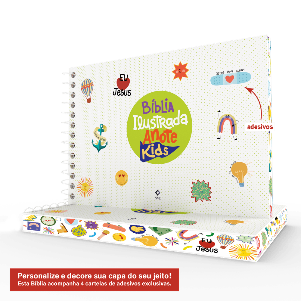 Bíblia Ilustrada Anote Kids - NVT Stickers - Livraria Shalom